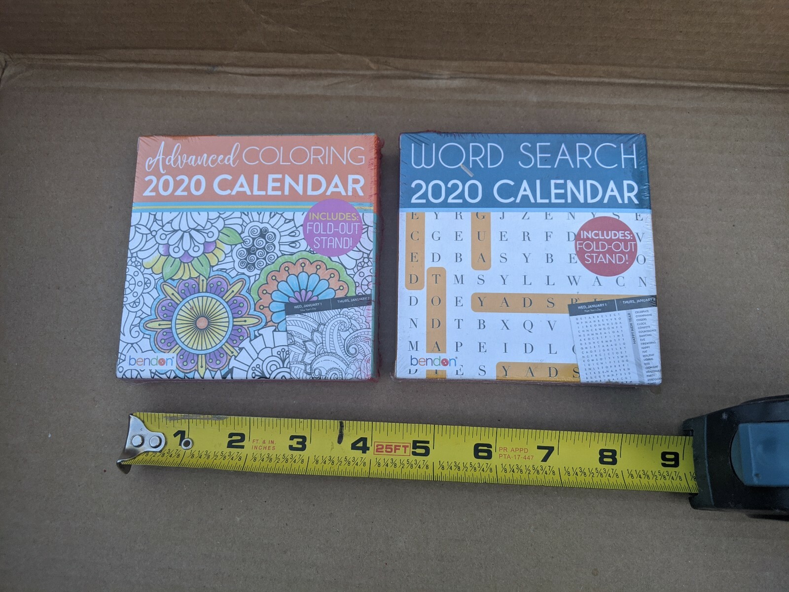 2 Calendar Lot Bendon 2020 Mini Desk Word Search Crossword Puzzle ...