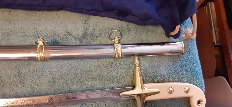 USMC MARINE CORPS OFFICER'S MAMELUKE SWORD & SCABBORD-MILITARY SWORD ...