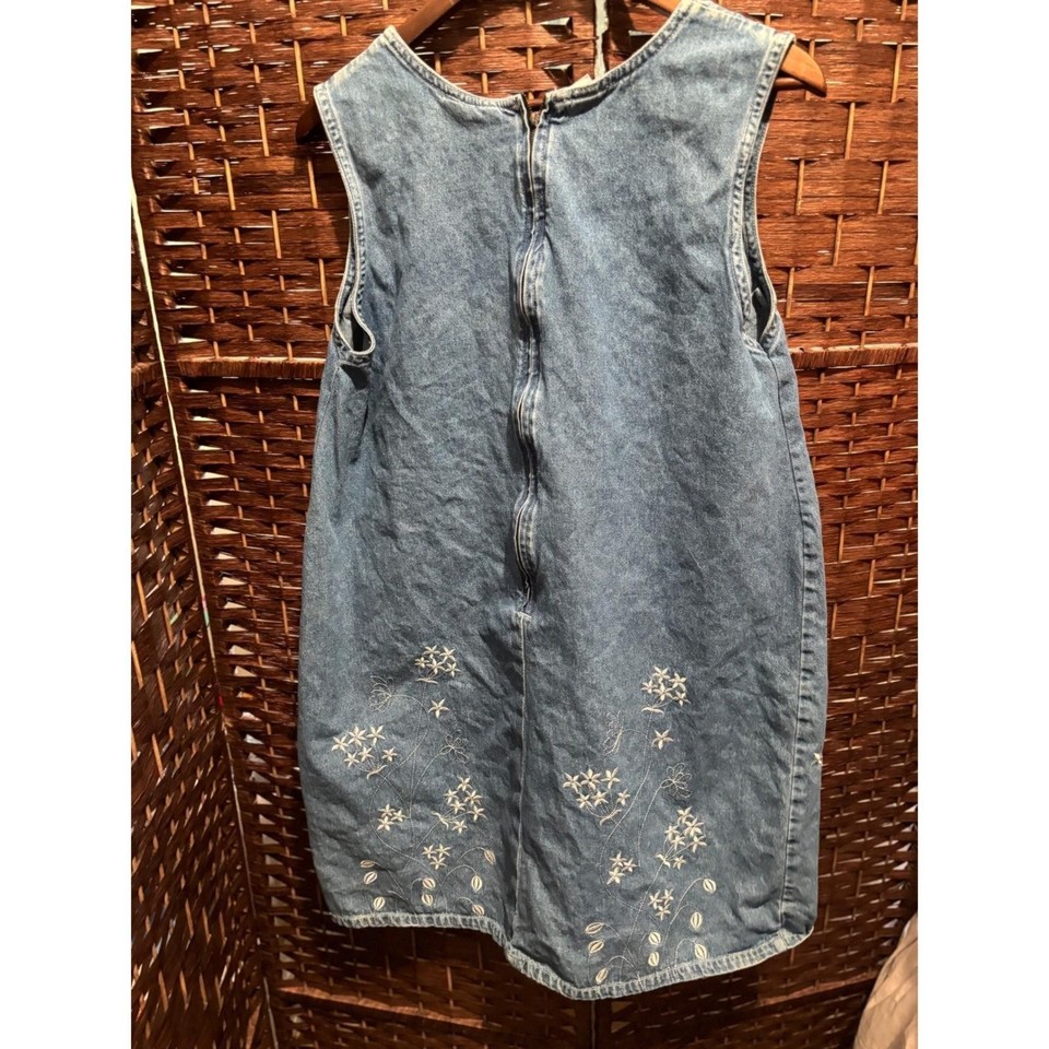 Eric Charles Denim Dress Women 1X Sleeveless Blue Flaw, read! | eBay