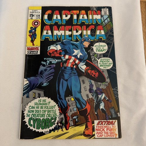 Marvel Comics Captain America #124 April 1970 Cyborg Nick Fury Modok ...