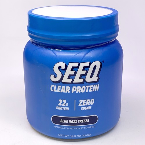 SEEQ Clear Protein Powder Blue Razz Freeze 22g - 15 Servings 14.8 Oz ...
