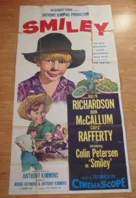 SMILEY 1957 ORIGINAL US 3 SHEET CINEMA FILM MOVIE POSTER Colin Petersen ...