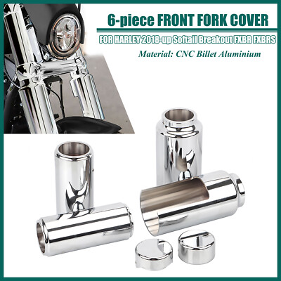 Upper/Lower Fork Covers Tube Caps For Harley Softail Breakout FXBR ...