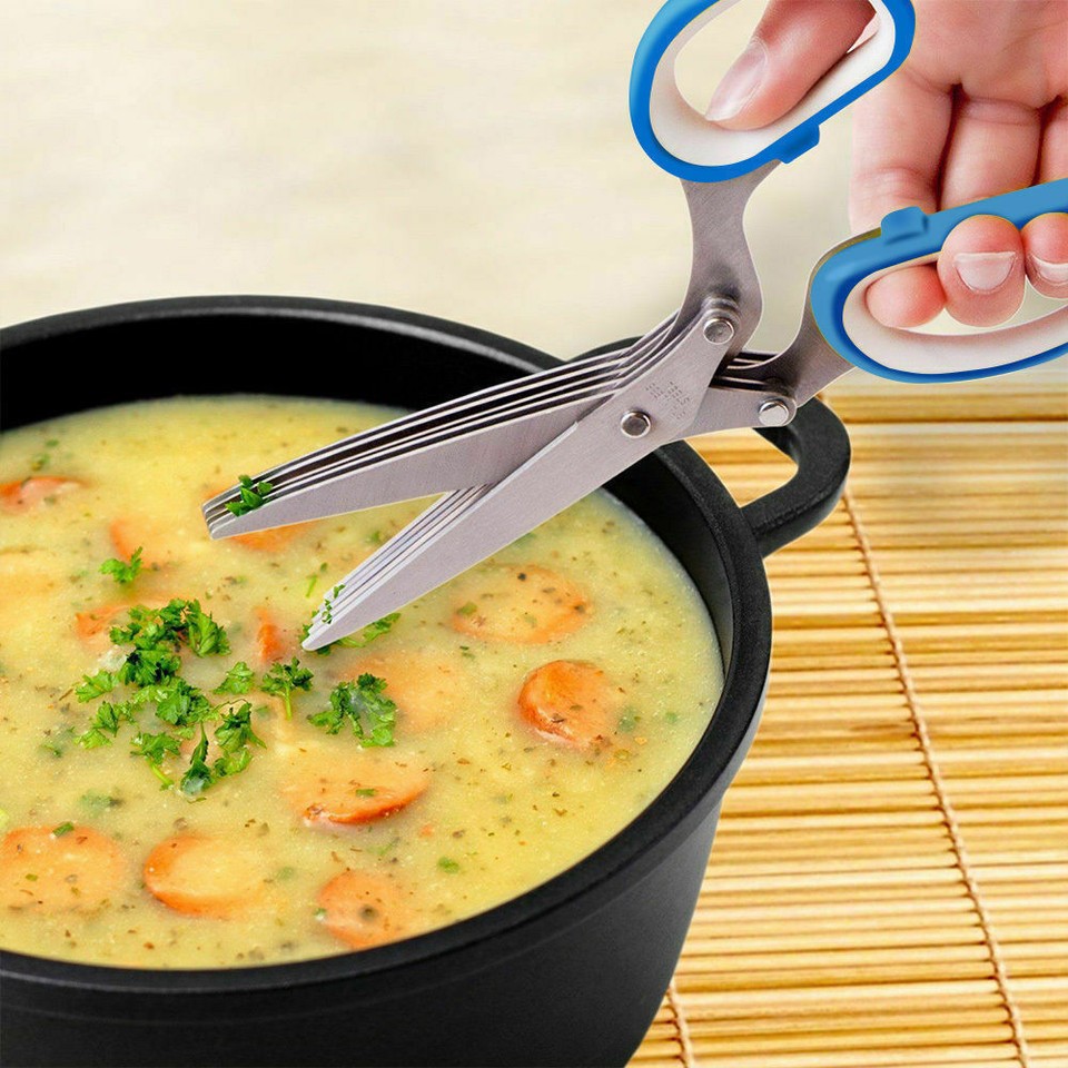 5 Blades Scissors Shear Spices Pasta Office Shredding Paper Slice For ...