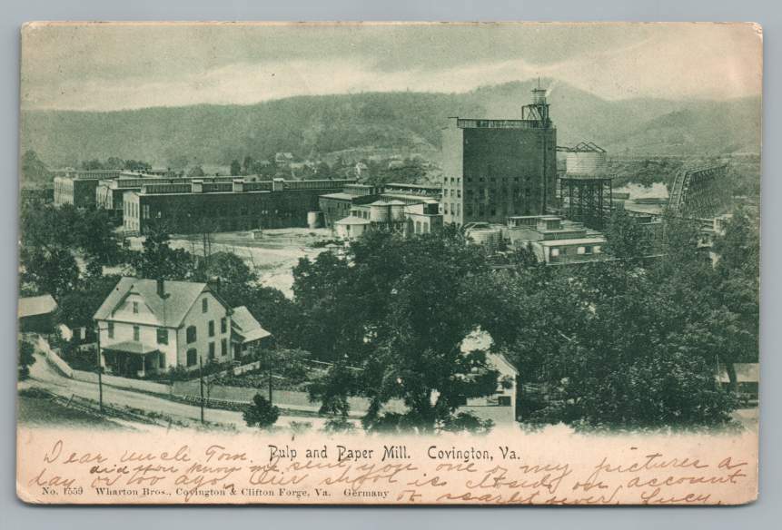Pulp & Paper Mill COVINGTON Virginia UDB Rare Antique Postcard 1906 | eBay