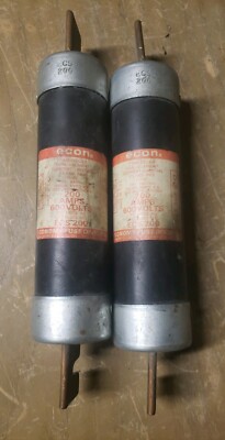 (2)ECON ECS200 FUSE 200AMP 600VOLTS RK5 Time-Delay Dual-Element 19JS ...