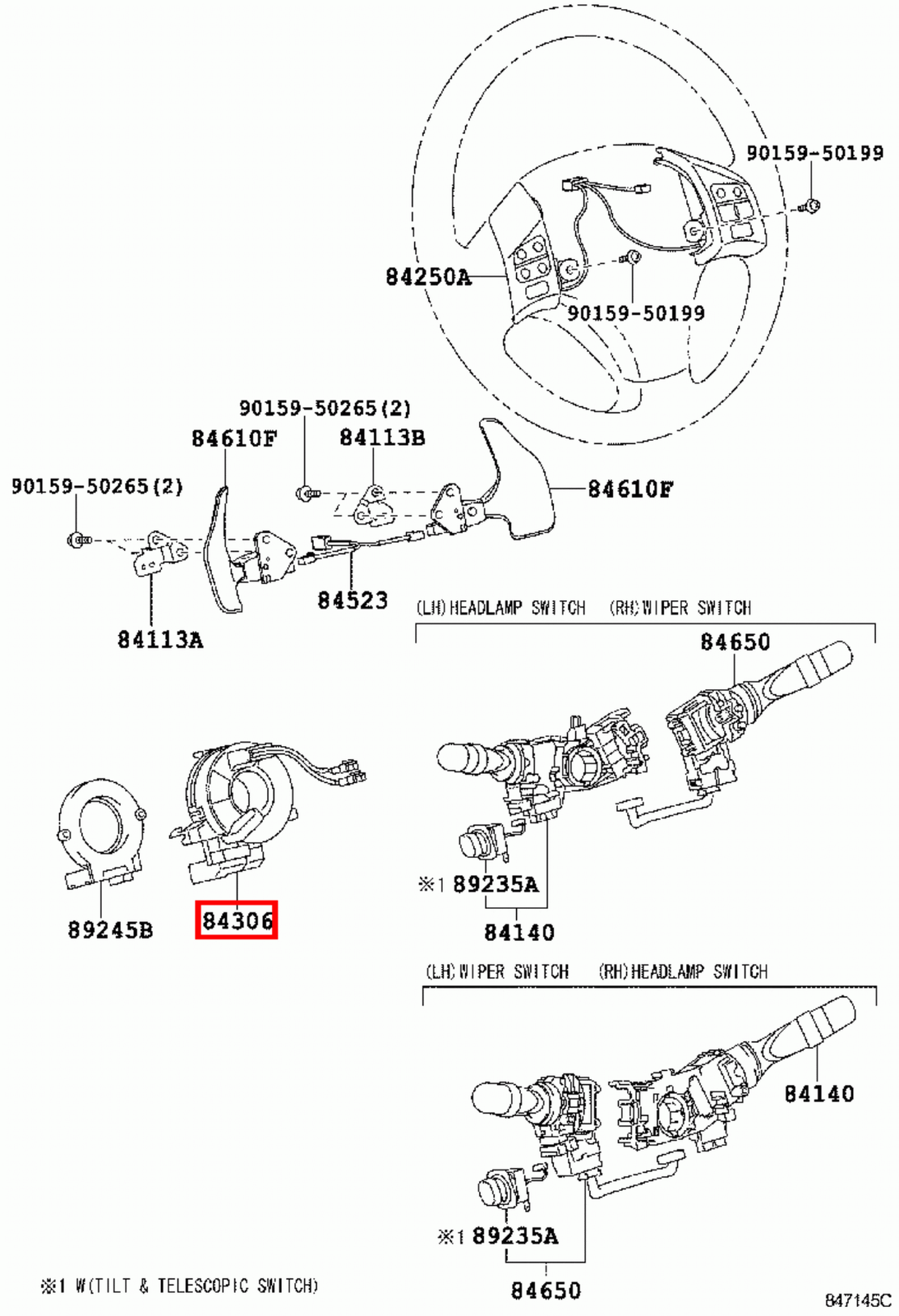 Genuine Lexus IS300 c GSE22 IS350 GSE26 GSE21 Air Bag Clock Spring ...
