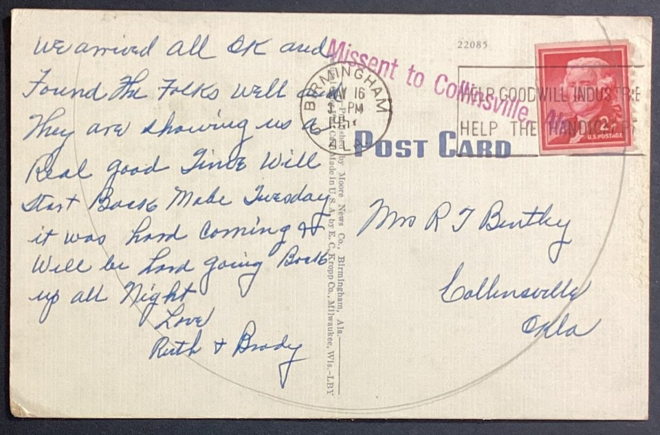 Birmingham Alabama First Avenue Viaduct Vintage Postcard Posted 1940 ...