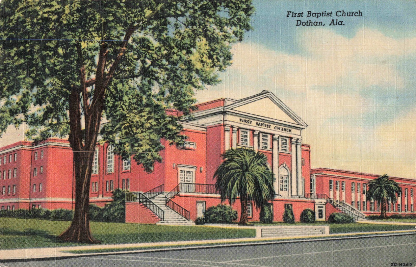 Postcard First Baptist Church Dothan Alabama | eBay