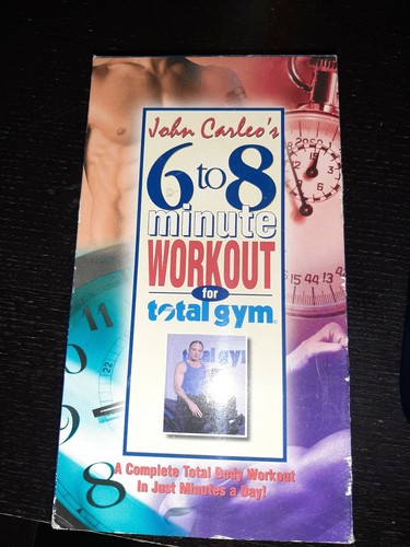 VHS Tape John Carleo's 6-8 min. workout for total gym Ex Rental in box ...