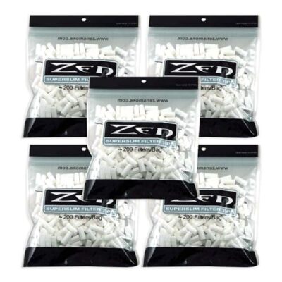 Zen Filter Tips SuperSlim - Cigarette Filters for Rolling (5 Bags 1,000 ...