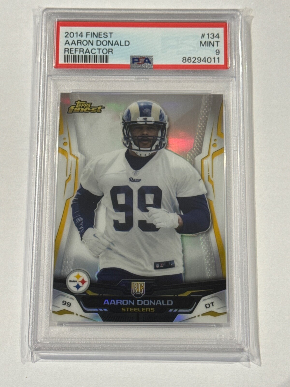 Aaron Donald 2014 Topps Finest REFRACTOR SP Rookie Card RC #134 - Rams ...