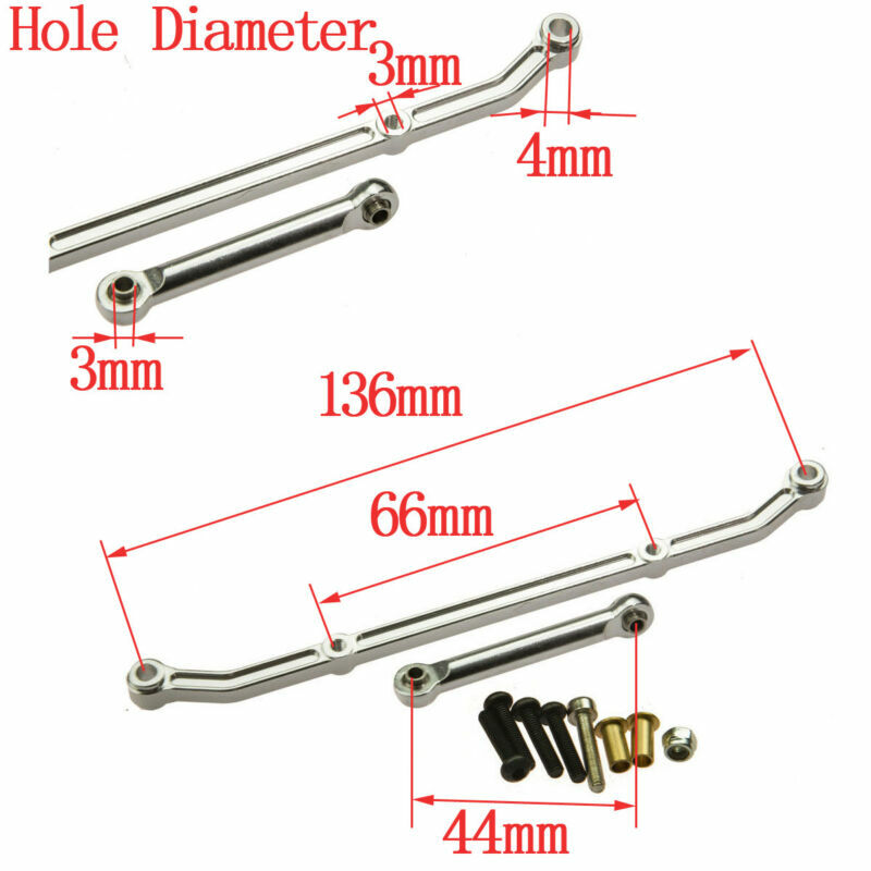 Aluminum Steering Link Arm Silver for 1:10 RC Rock Crawler Cars Axial ...