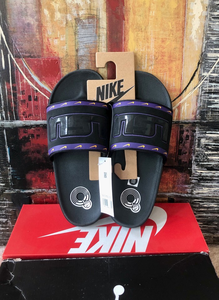 Nike Offcourt Slide LSU Tigers Sandals Black Purple NCAA DD0531-001 ...