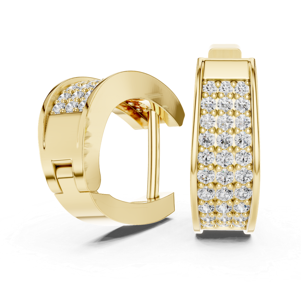 Boucles d'oreilles Promise Hoop certifiées diamant rond 60 pièces ...