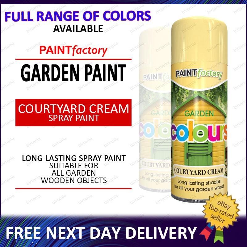 Cream Courtyard Spray Paint Aerosol Outdoor Garden Wood Metal Plastic 1 ...