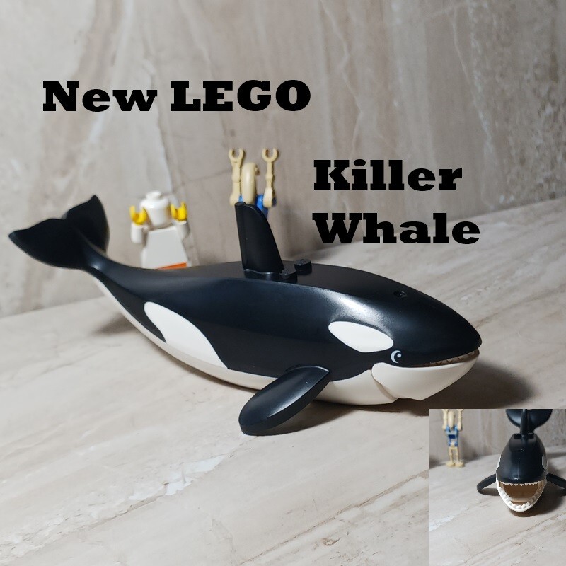 New LEGO Whale ORCA Killer Whale Black White Mouth Opens BIG FISH ...