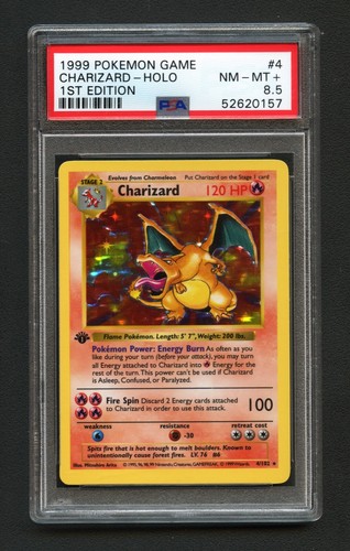 Charizard Holo Pokemon Card 1st Edition Thick Stamp Base Set 4/102 BGS ...