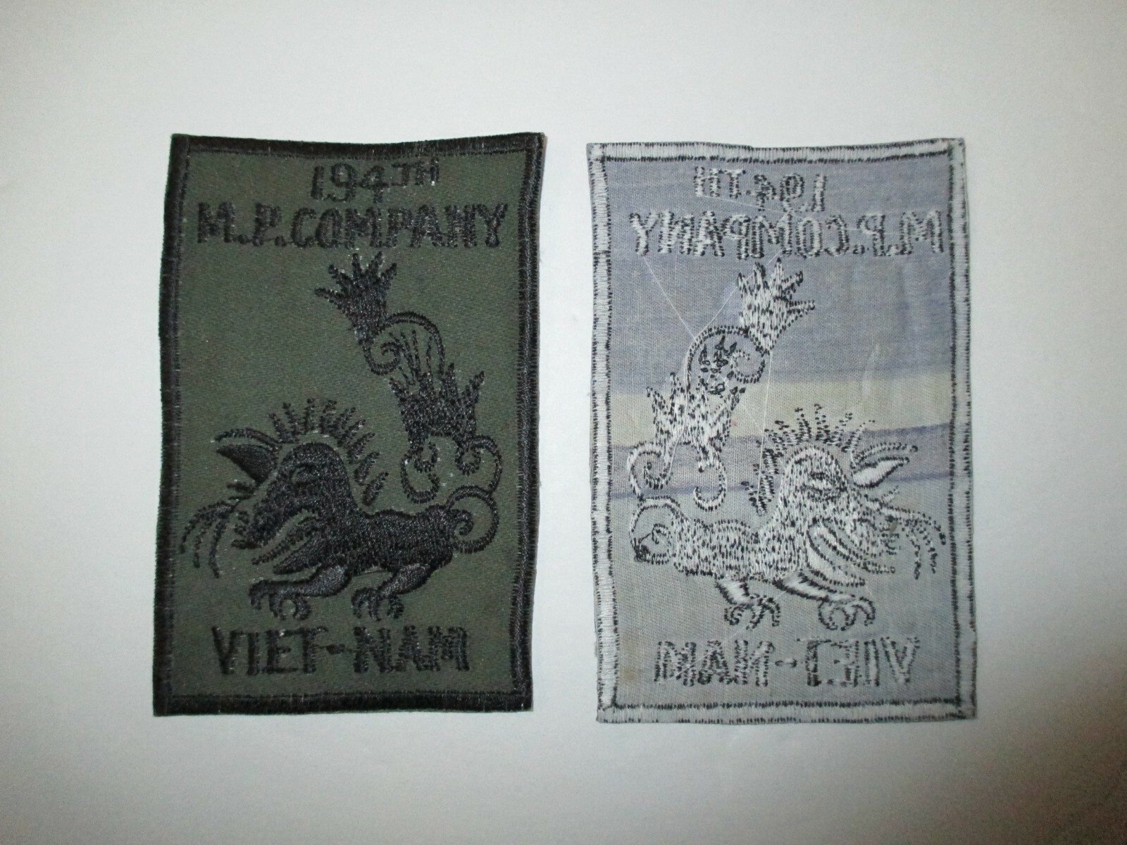 b7071 US Army Vietnam MP Military Police 194th Company patch subdued ...