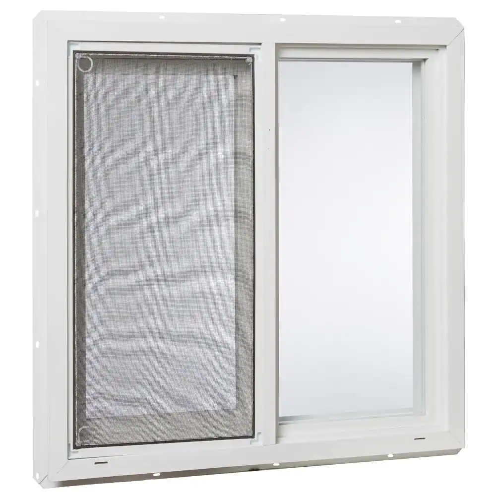 23.5 in. x 23.5 in. utility left-hand single slider vinyl window dual ...