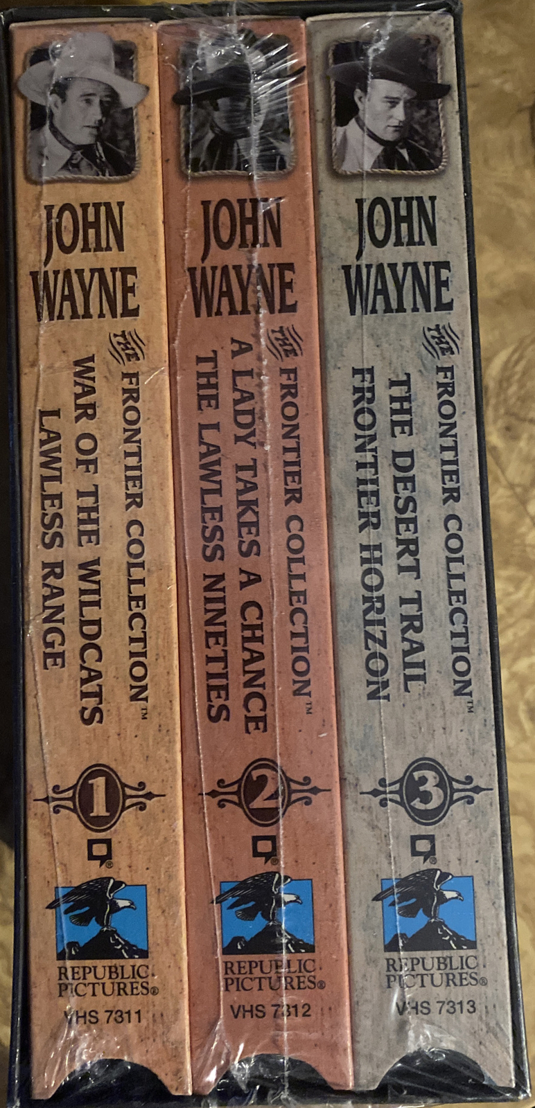 JOHN WAYNE Frontier Collection New Sealed set of 3 VHS Western Vintage ...