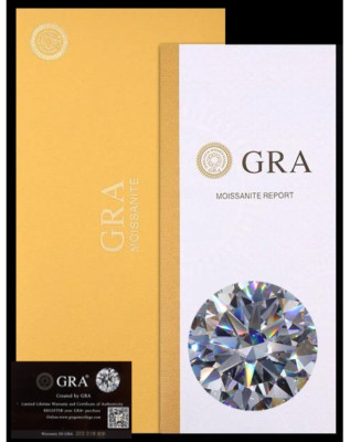 Moissanite Real Gem Stone W. GRA Certificate 3-10mm 0.1-6ct VVS1 D ...