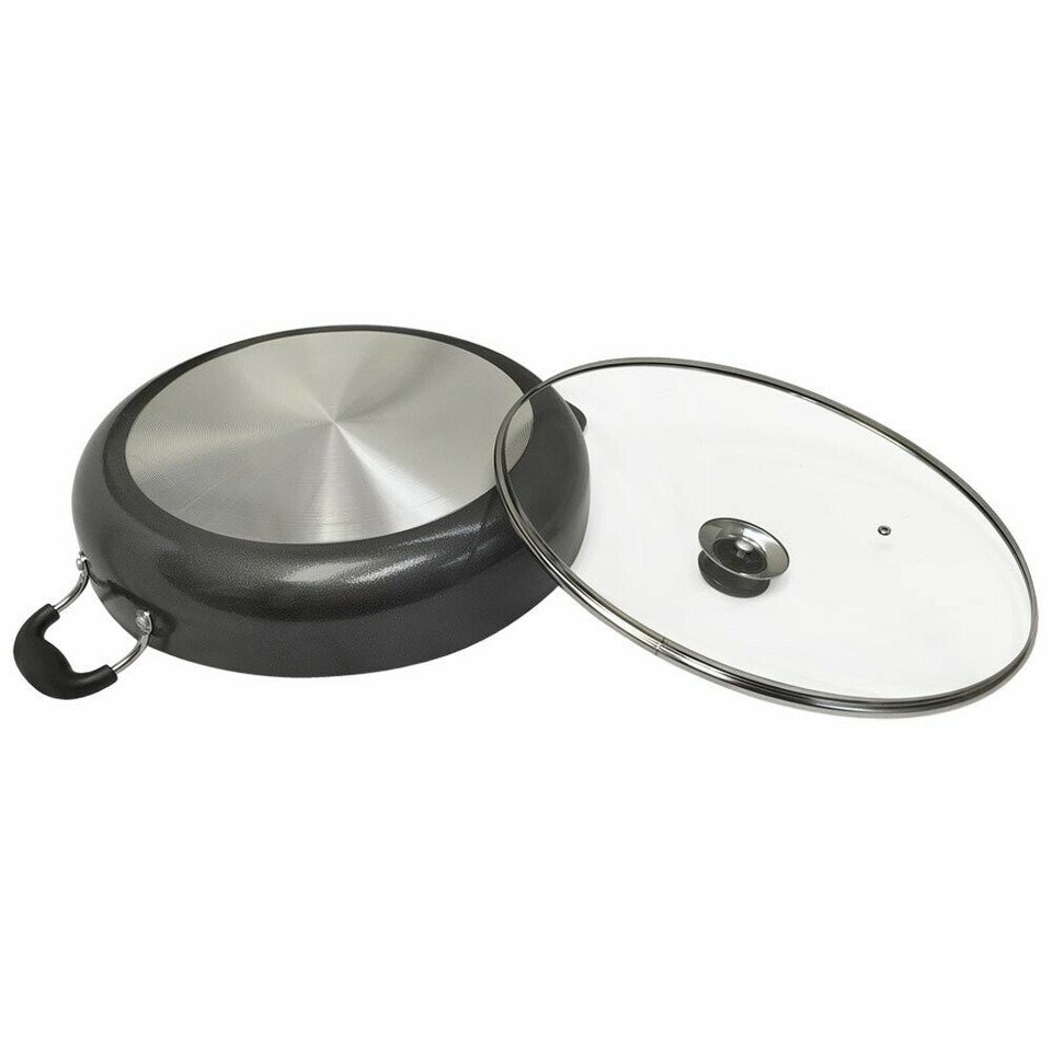 17''L x 12''W Aluminum Low Pot Cookware Deep Cooking Non Stick Coating ...