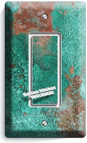 RUSTED COPPER GREEN PATINA RUSTIC LOOK LIGHT SWITCH OUTLET WALL PLATE ...