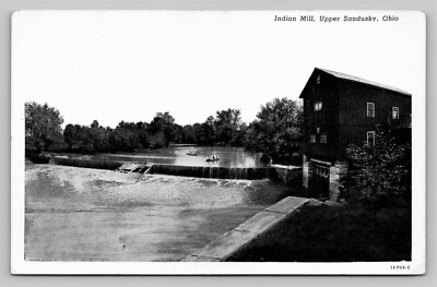 Upper Sandusky Ohio Indian Mill People Canoe Boating Vintage Unused ...