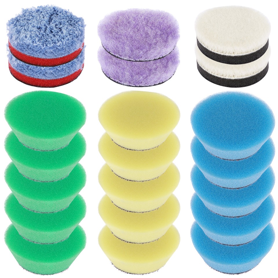 21x Mini Buffing Waxing Polishing Sponge Pads For Car Drill Adapter ...