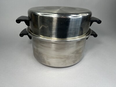 Vintage EMDEKO 6 Qt Stock Pot Pan Domed Lid Stainless Canning Bottle ...
