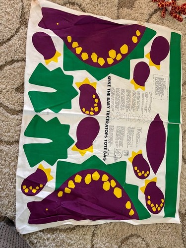 2 VTG Dinosaur Cut N Sew Panel Tote Bag Carrier Cool Baby Bag Sewing ...