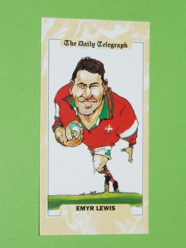 DAILY TELEGRAPH CARD 1995 RUGBY COUPE MONDE WALES PAYS DE GALLES EMYR ...