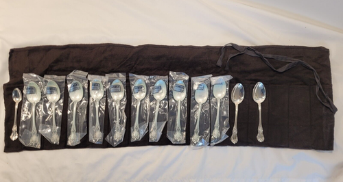 VTG Set of 12 Towle Silver Teaspoons + 1 Baby Spoon in Pouch, Old ...