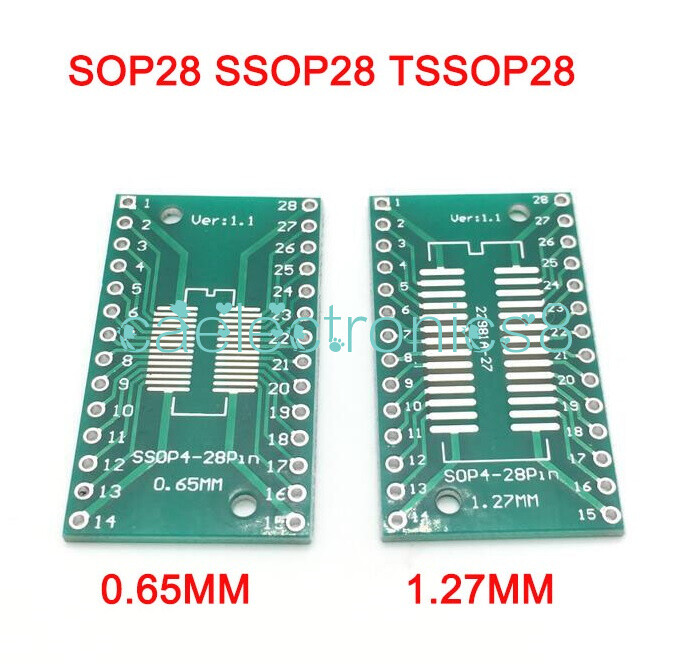 10PCS SOP28 SSOP28 TSSOP28 to DIP28 Adapter Converter PCB Board 0.65/1 ...