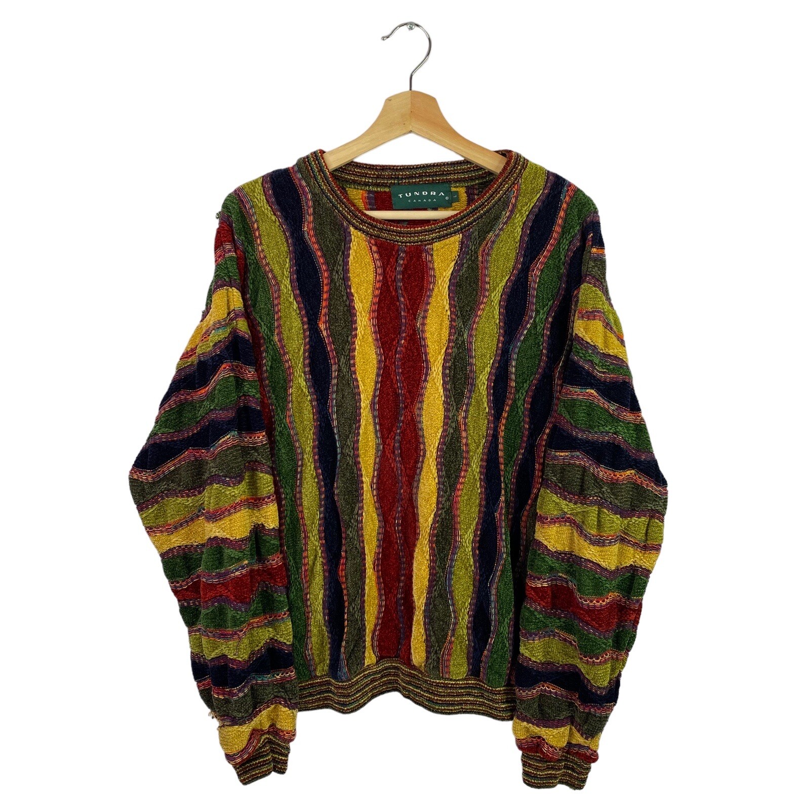 VTG Tundra Canada Coogi Style 3D Knit Multi Color 80s… - Gem