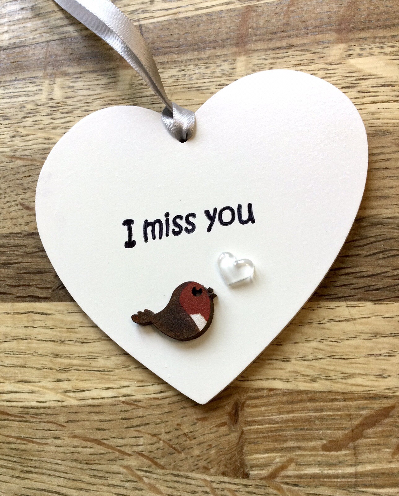 I miss you Robin Gift 10cm Wooden Heart - I’m sorry, Heavenly Birthday ...