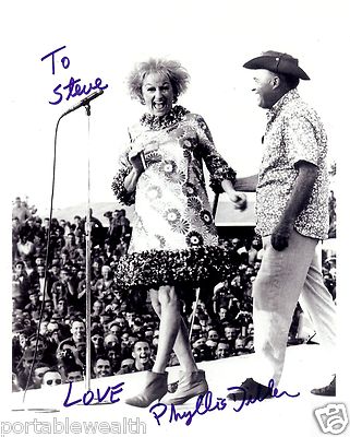 PHYLLIS DILLER Hand Signed 8 x 10 B & W Photo. Signed to Steve ...