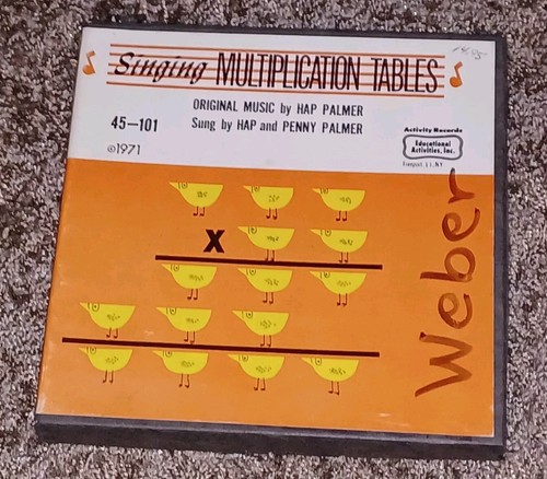 VTG Singing Multiplication Tables 1971 Six 45’s Record Vinyl Box Set ...