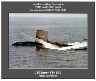 USS Snook SSN 592 Personalized Canvas Submarine Photo Print Navy ...