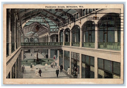 Milwaukee Wisconsin WI Postcard Plankton Arcade Interior 1921 Vintage ...