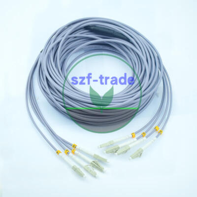 30M Armored LC UPC -LC UPC 4 Strand Multi-Mode Fiber Patch Cord Multi ...