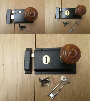 Rim Lock Door Knob Handle Sets Bathroom Bedroom Snib latch Old retro ...