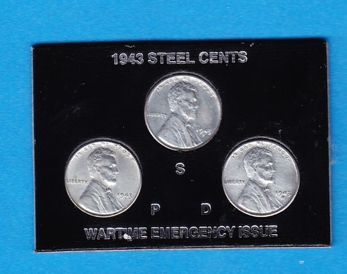 1943 P-D-S Steel Pennies in Holder | eBay