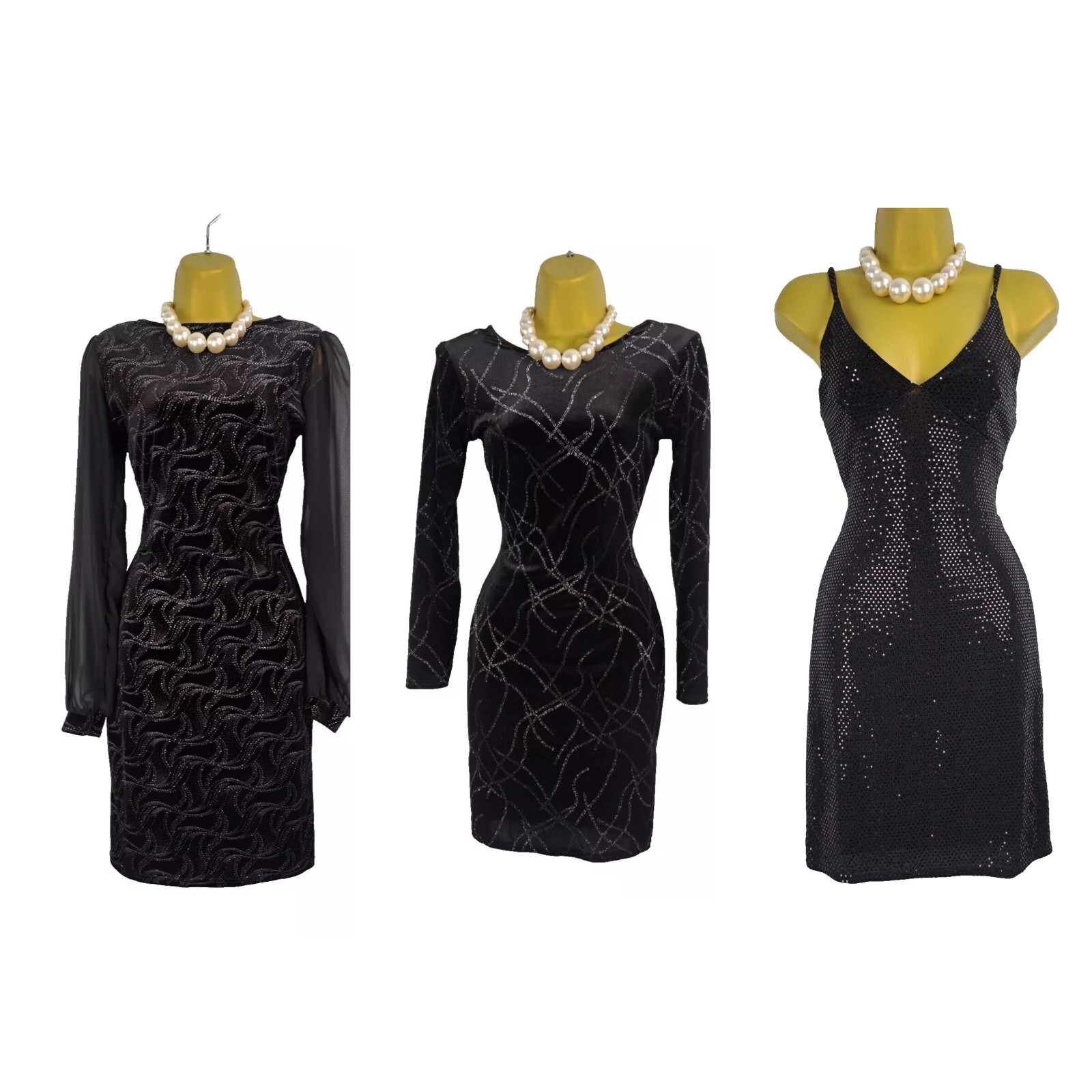 3x QUIZ Sparkly Black Evening Dress Cocktail , Party Prom UK10 | eBay