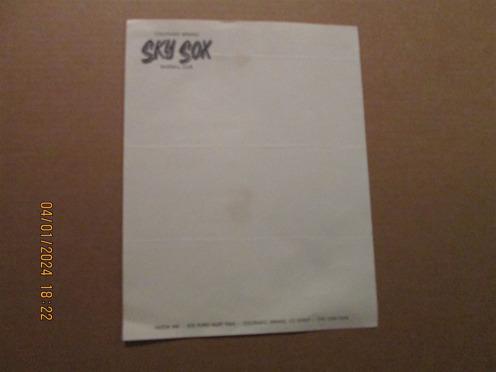 PCL Colorado Springs Sky Sox Vintage Defunct Circa 1990's Team Logo ...