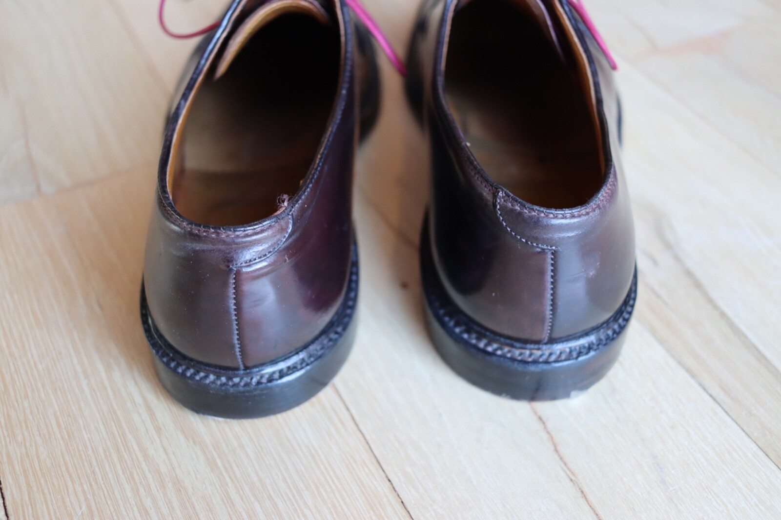 Vintage Alden #990 Color #8 Shell Cordovan Plain Toe Shoes V-Cleat Sz ...