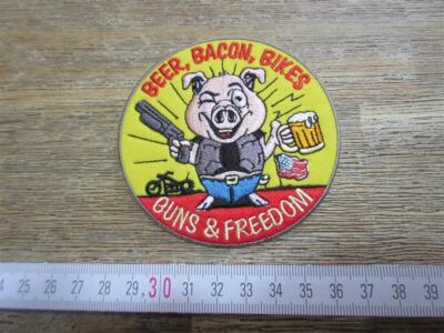 Patch Beer Bacon Bikes Guns & Freedom Pig Patch Biker Bobber Chopper | eBay