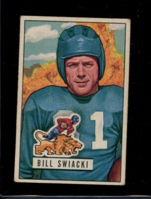 1951 Bowman Football #132 Bill Swiacki Lions VG-EX LOOK! SL | eBay