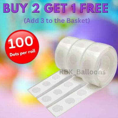 100 - 1000 Adhesive Dots Tape DIY Balloon Double Sided Glue Sticky ...